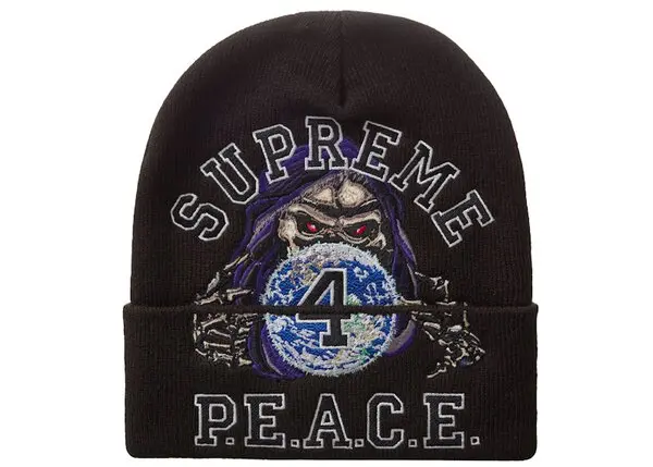Supreme Embroidered Beanie - Black