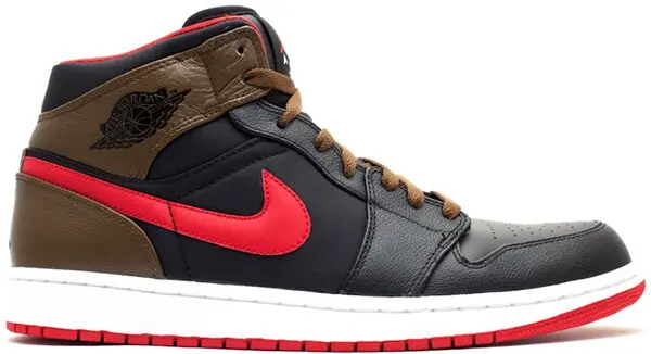 JORDAN 1 Phat Sneakers - Black/gym Red/light Olive