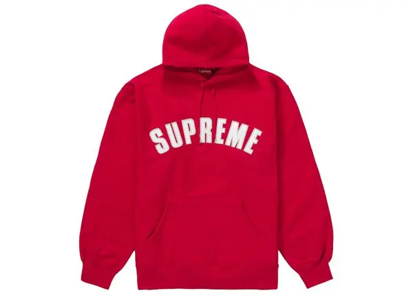 Supreme Pearl Logo Hooded Sweatshirt - Red