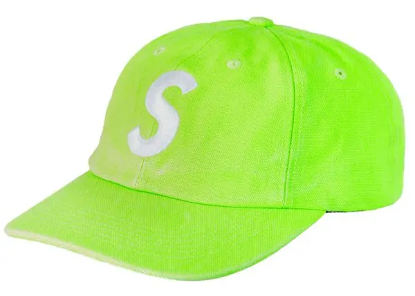 Supreme Pigment Canvas S Logo 6-panel Cap - Lime
