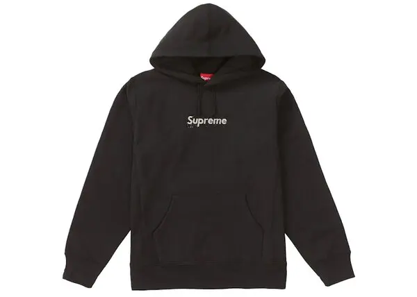 Supreme Swarovski Box Logo Hooded Sweatshirt - Black