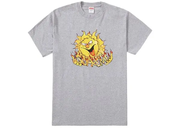 Supreme Sun Tee Shirt - Heather Grey