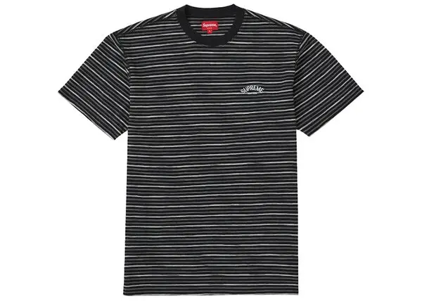 Supreme Stripe Thermal Short Sleeve Top - Black