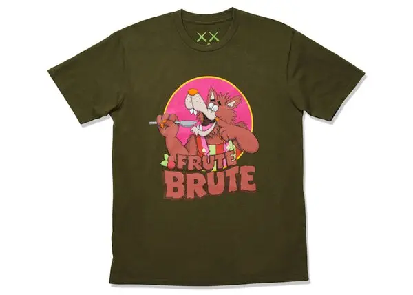 KAWS X Monsters Frute Brute T-shirt - Olive
