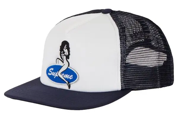 Supreme Pin Up Mesh Back 5-panel Cap - Navy Blue