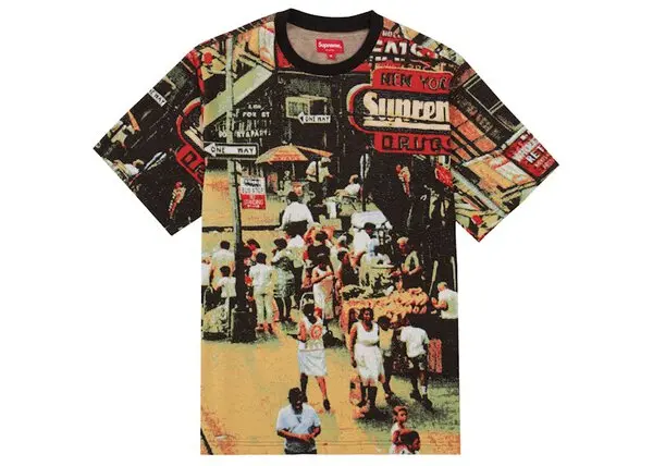 Supreme Street Scene Jacquard Short Sleeve Top - Multicolor