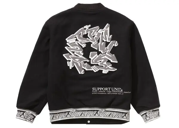Supreme Support Unit Varsity Jacket - Black