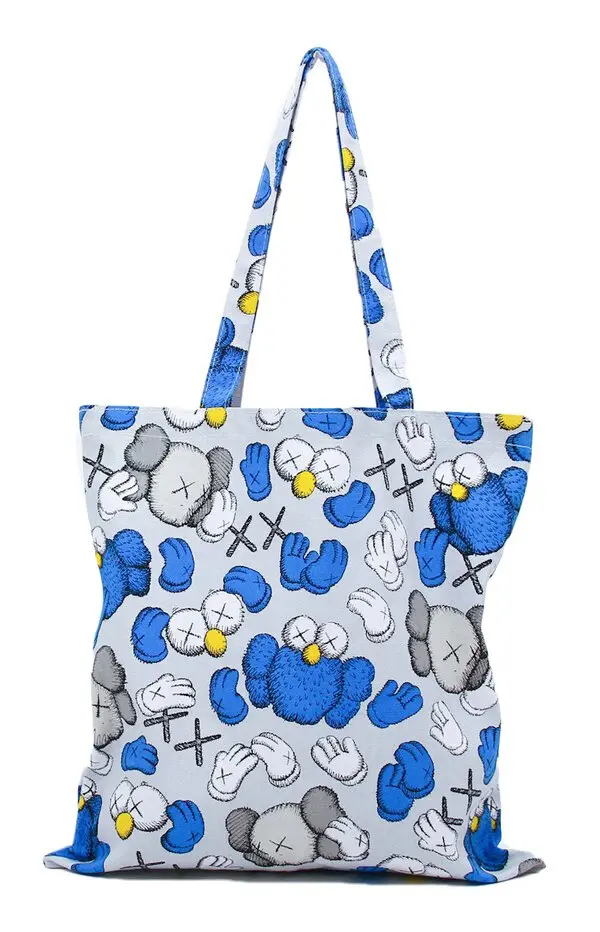 KAWS Seeing/watching Pattern Tote Bag - Grey