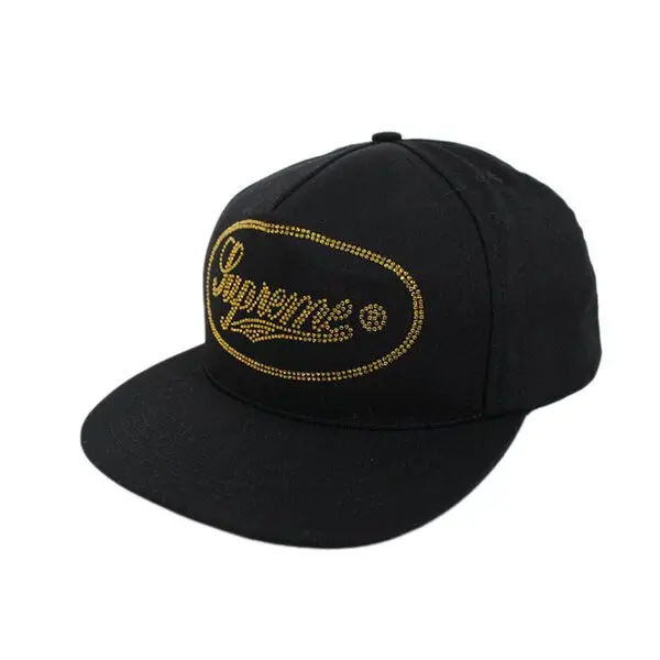 Supreme Studded Script Logo 5-panel Cap - Black
