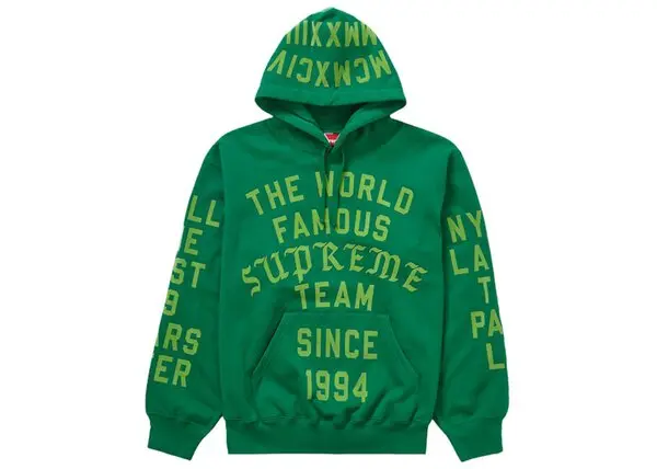 Supreme Team Flocked Hooded Sweatshirt