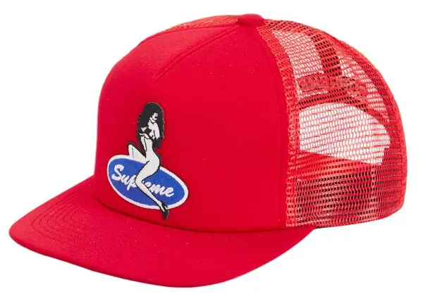 Supreme Pin Up Mesh Back 5panel Cap - Red