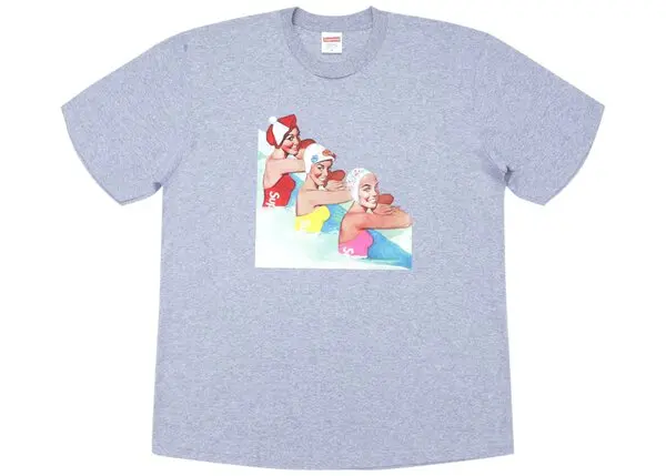 Supreme Swimmers Tee Shirt - Heather Grey