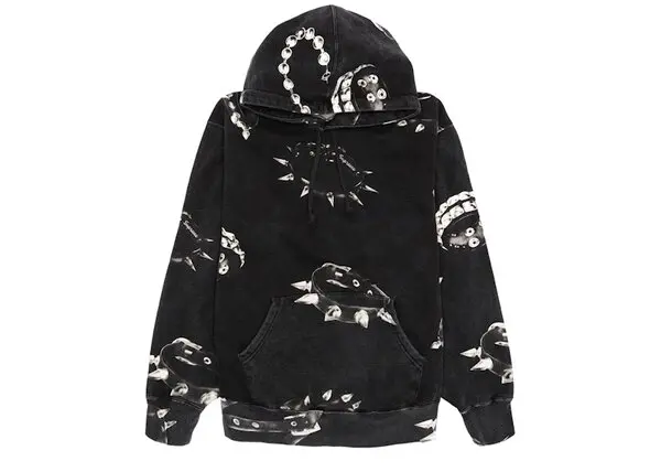 Supreme Studded Collars Hooded Sweatshirt - Black