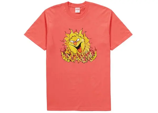 Supreme Sun Tee Shirt - Bright Coral