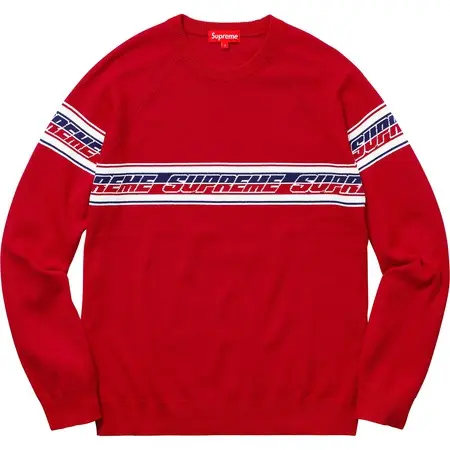 Supreme Striped Raglan Sweater - Red