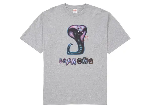 Supreme Snake Tee Shirt - Heather Grey