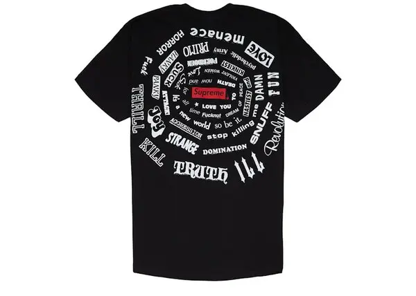 Supreme Spiral Tee Shirt - Black