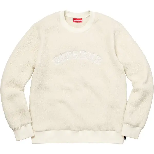 Supreme Polartec Deep Pile Crewneck Sweatshirt - Natural