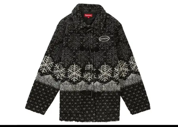 Supreme Snowflake Toggle Fleece Jacket - Black