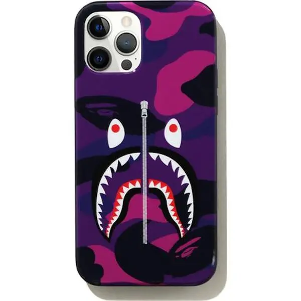A BATHING APE Camo Shark Iphone 12/12 Pro Case - Purple