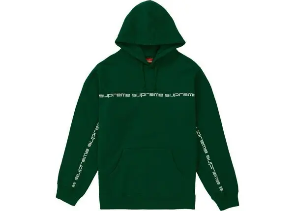 Supreme Text Stripe Hooded Sweatshirt