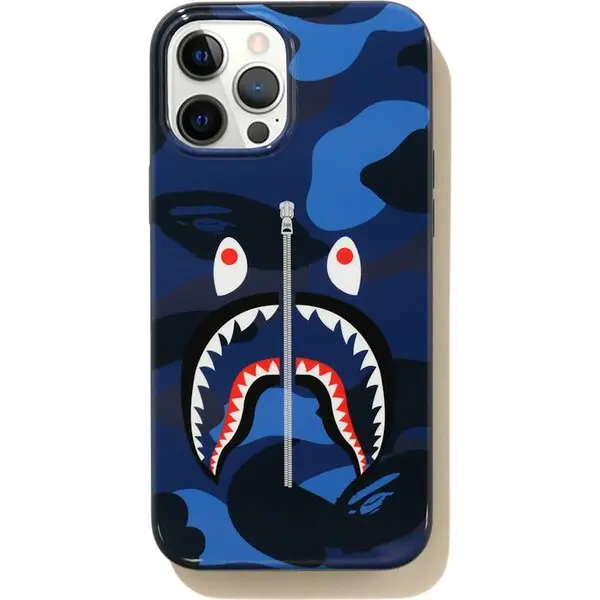 A BATHING APE Camo Shark Iphone 12 Pro Max Case - Navy Blue