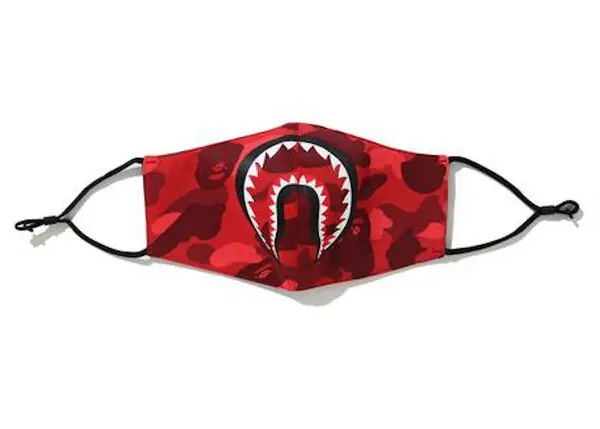 A BATHING APE Camo Shark Mask - Red