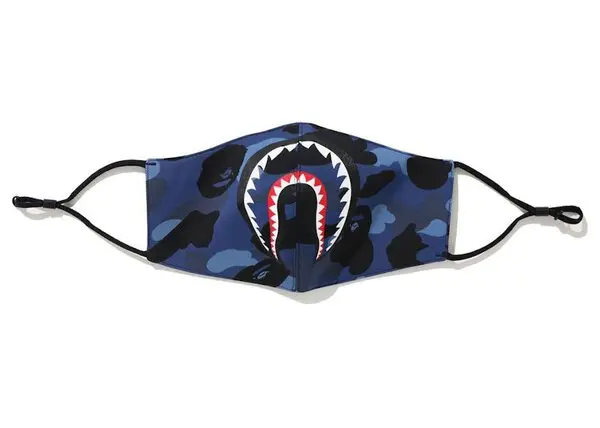A BATHING APE Camo Shark Mask - Navy Blue