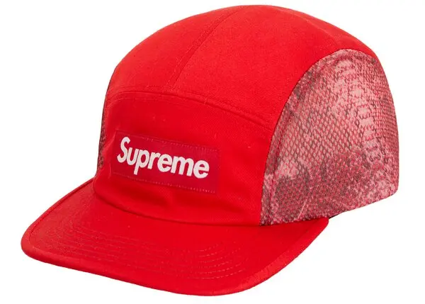 Supreme Snakeskin Mesh Camp Cap - Red