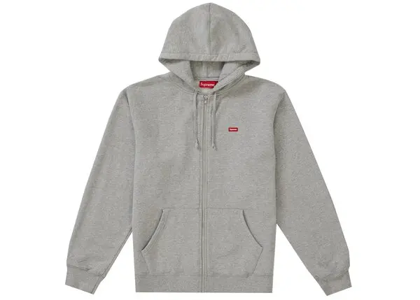Supreme Small Box Zip Up Sweatshirt - Heather Grey