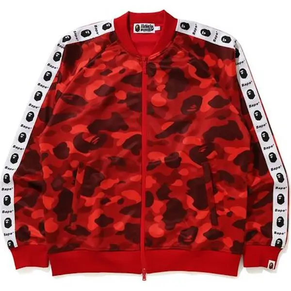 A BATHING APE Camo Tape Jersey Top - Red