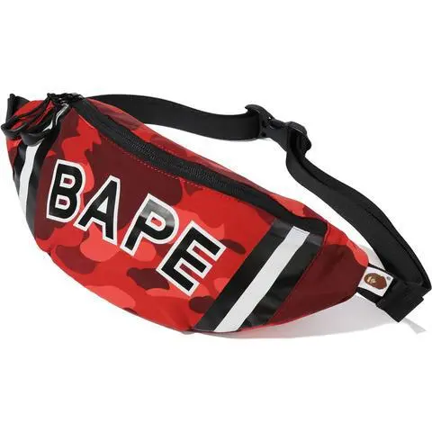 A BATHING APE Camo Waist Bag - Red