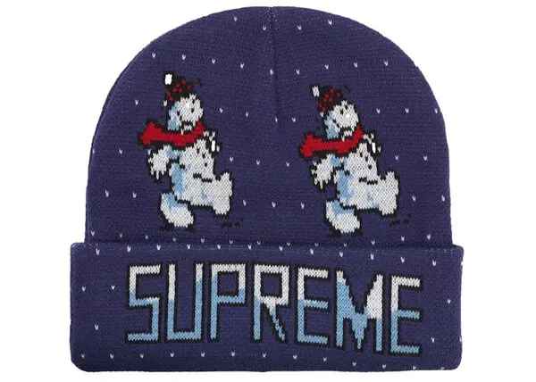 Supreme Snowman Beanie - Light Navy Blue