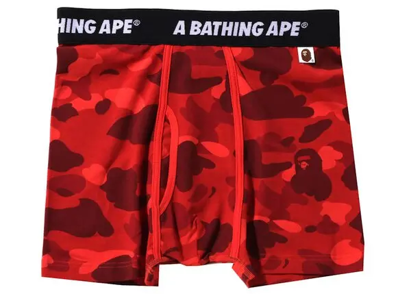 A BATHING APE Camo Trunks - Red