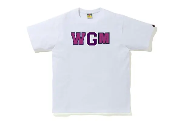 A BATHING APE Camo Wgm Milo Shark Tee Shirt - White/purple