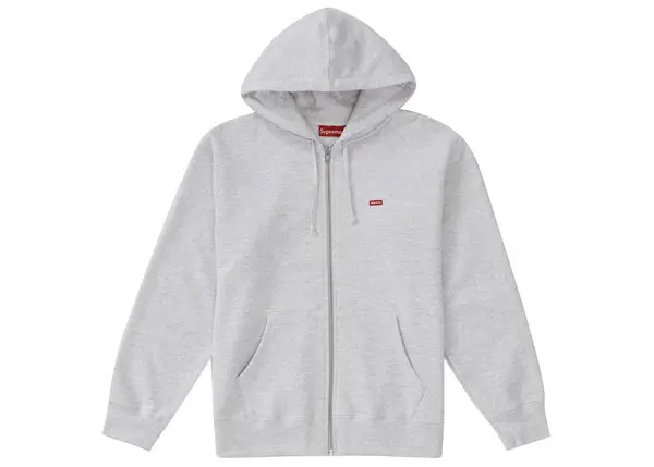 Supreme Small Box Zip Up Hooded Sweatshirt - Ash Grey