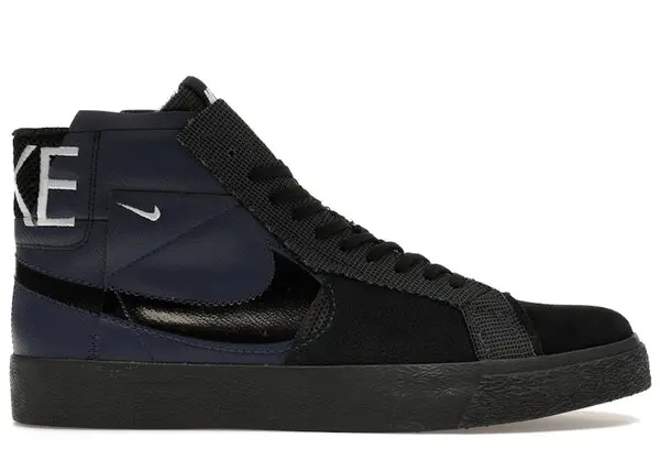 Nike Zoom Blazer Mid Premium Deconstructed Sneakers - Midnight Navy Blue/football Grey/anthracite