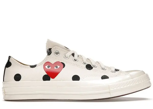 CONVERSE Chuck Taylor All Star 70 Ox Comme Des Garcons Play Polka Dot Sneakers - White/black/red