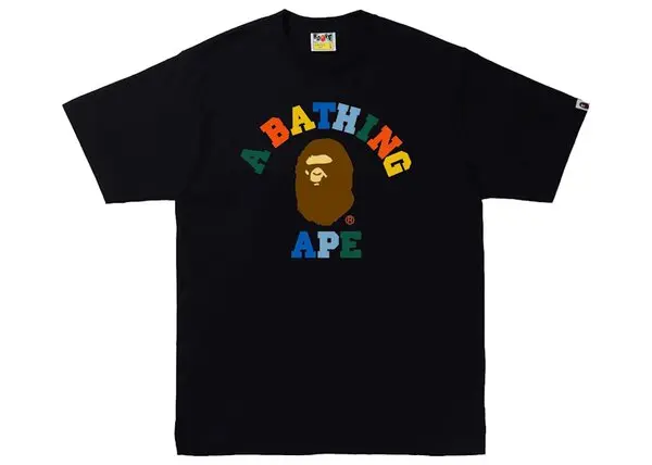 A BATHING APE Colors College Tee Shirt - Black