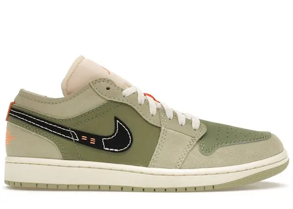 JORDAN 1 Low Se Craft Sneakers - Sky Blue J Light Olive/celadon/bright Mandarin