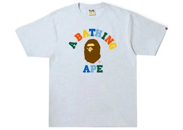 A BATHING APE Colors College Tee Shirt - Gray