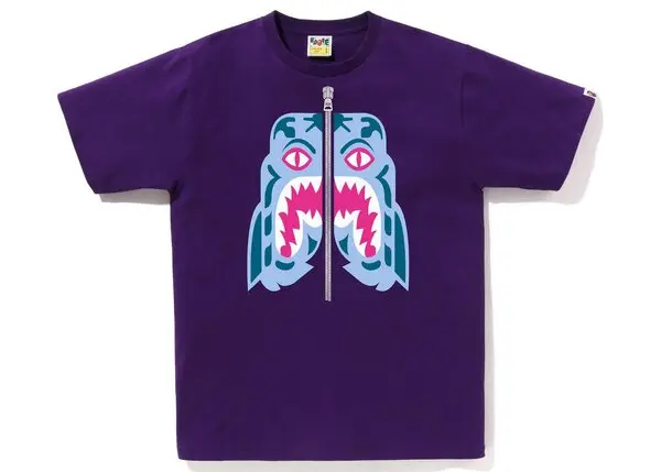 A BATHING APE Colors Tiger Tee Shirt - Purple