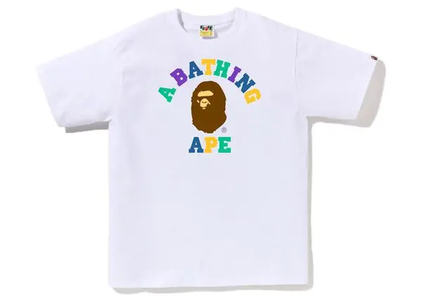 A BATHING APE Colors College Tee Shirt - White