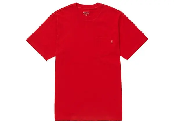 Supreme Short Sleeve Pocket Tee Shirt - Red