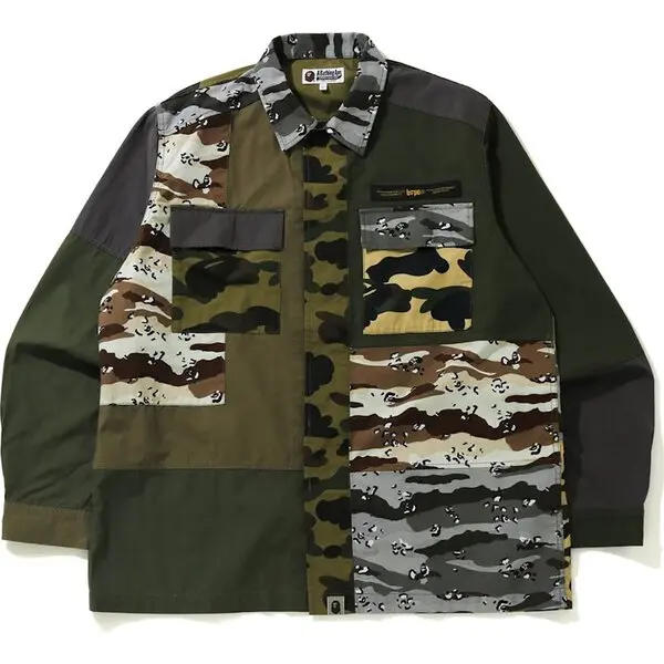 A BATHING APE Crazy Camo Relaxed Military Shirt