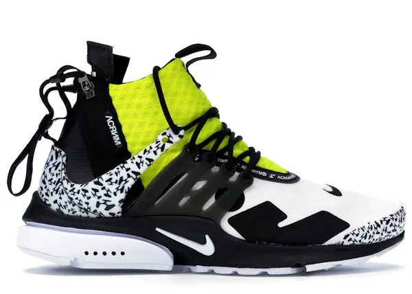 Nike Presto Mid Acronym Sneakers - White/black/dynamic Yellow