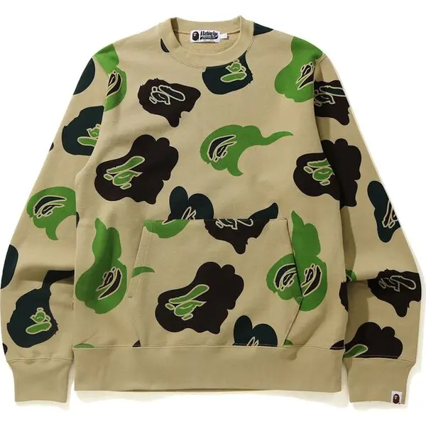 A BATHING APE Camo Crewneck Sweatshirt