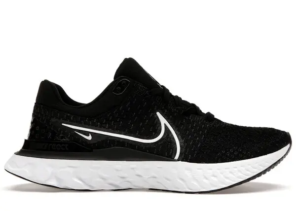Nike React Infinity Run Flyknit 3in - Black/white