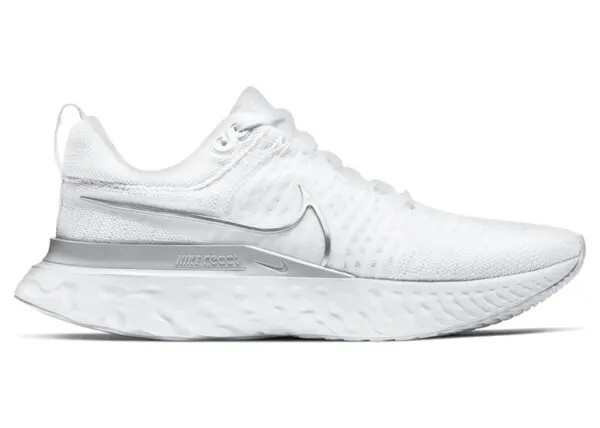 Nike React Infinity Run Flyknit 2 - White/pure Platinum/metallic Silver