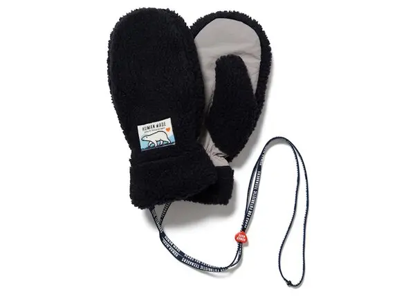HUMAN MADE Boa Fleece Mittens - Navy Blue